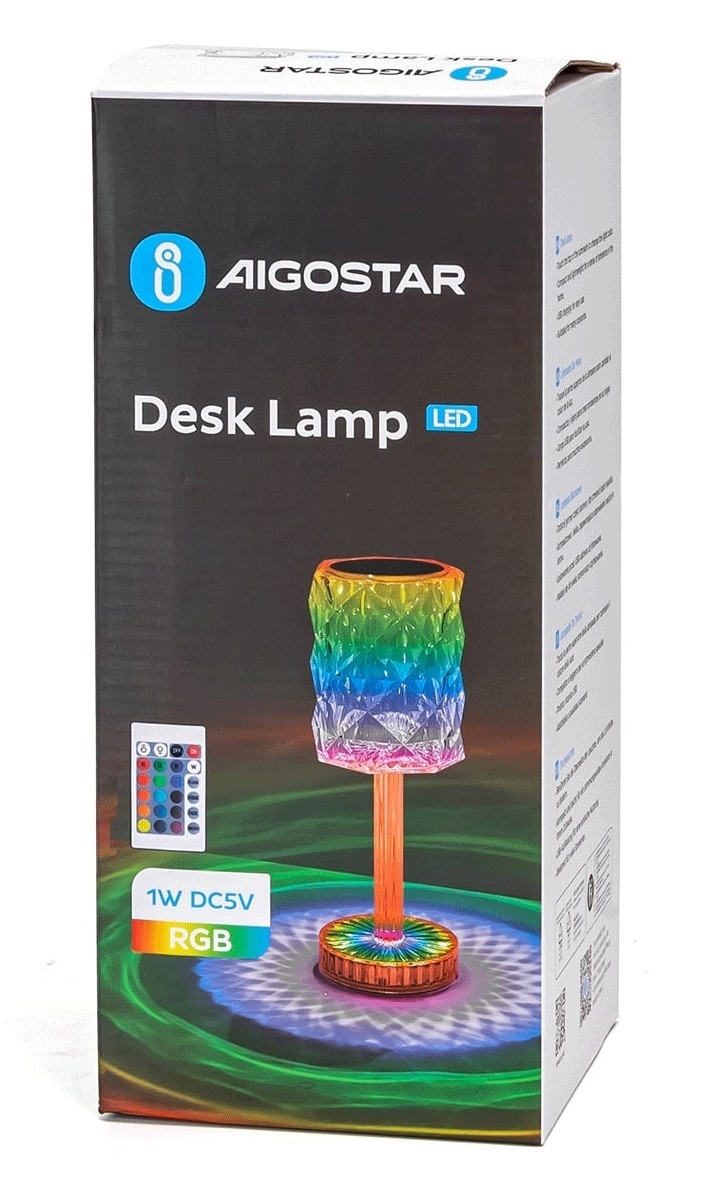 Aigostar- LED bordlampe m. RGB-farver dæmpbar og genopladelig LED/1W/5V ...