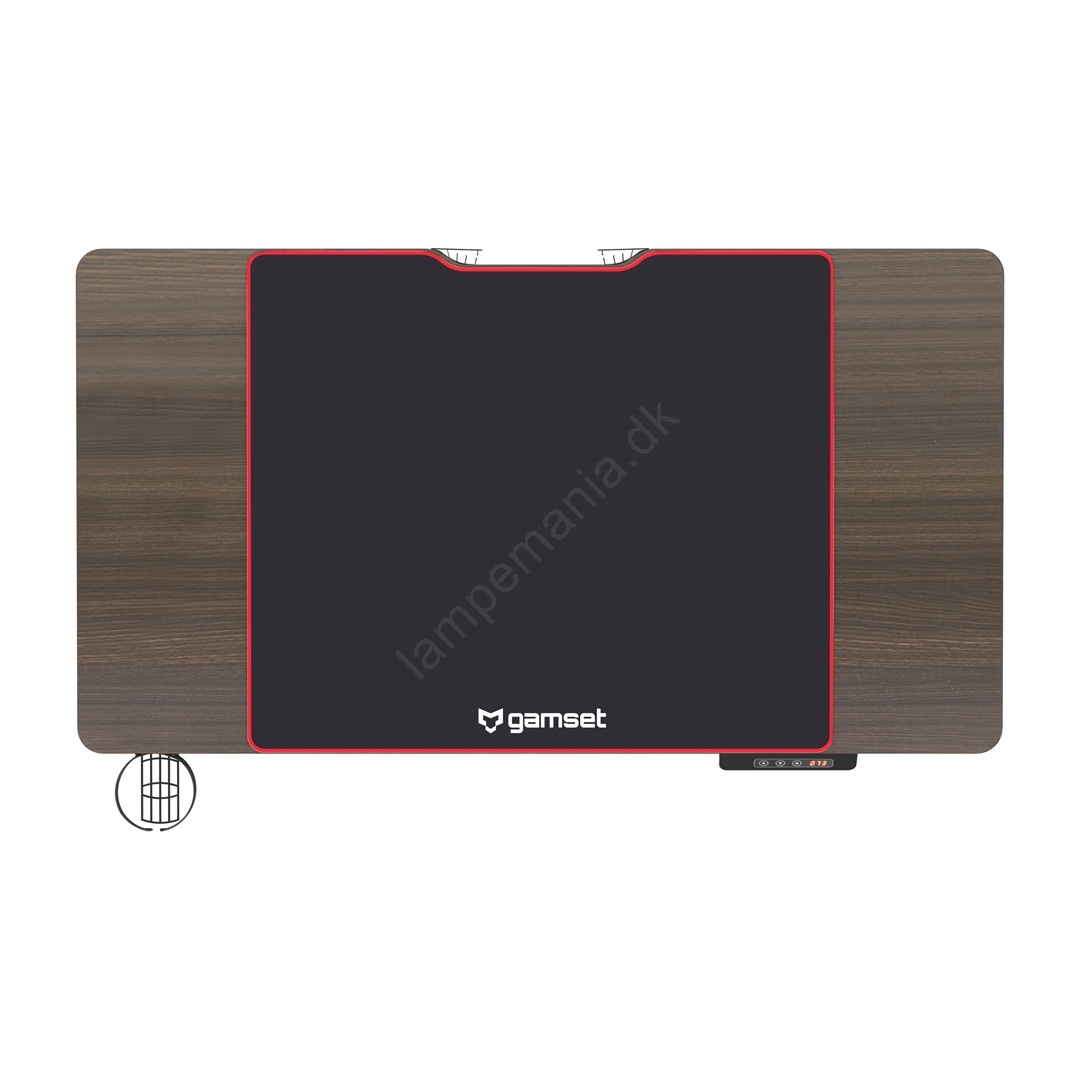 Gamer bord CONTROL med LED-lys RGB-farver 110 x 60 cm brun/sort ...