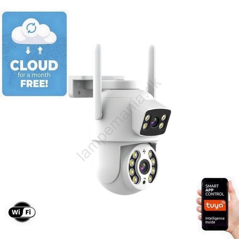 Immax NEO 07783L - Smart udendørs kamera DOUBLE 355° P/T 2x2MP IP65 Wi ...