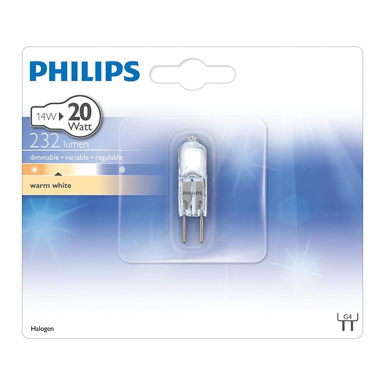 Industripære Philips HALOGEN G4/14W/12V 2900K | Lampemania