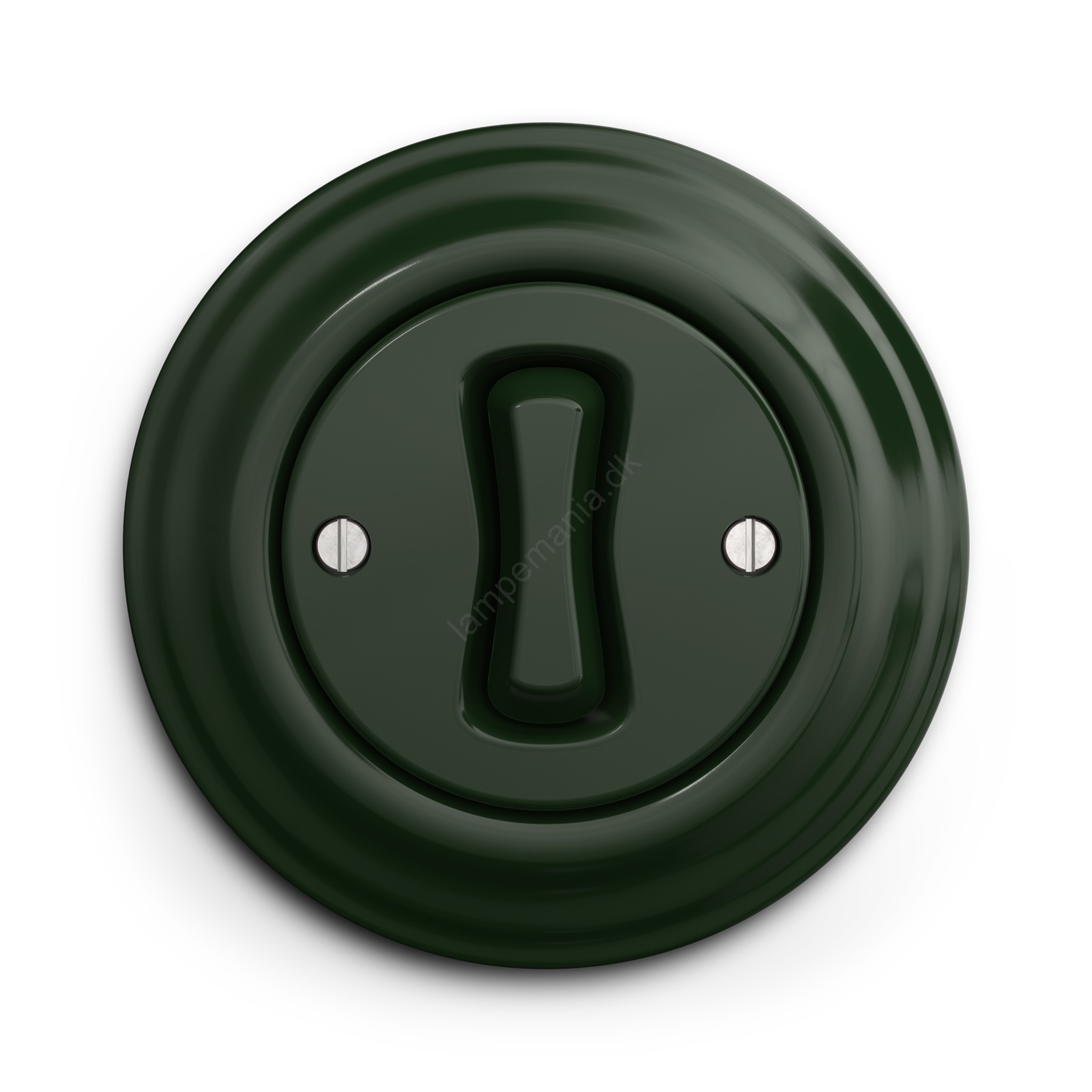 Kliklap - Retro enpolet afbryder med ramme nr. 1, grøn | Lampemania