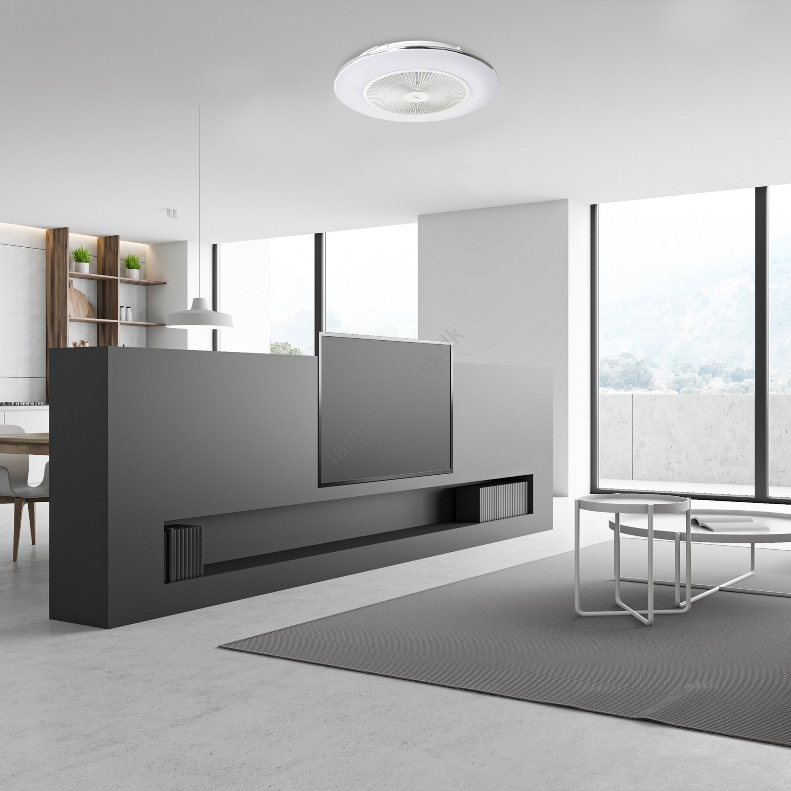 LED loftlampe med ventilator dæmpbar ARIA LED/38W/230V hvid ...