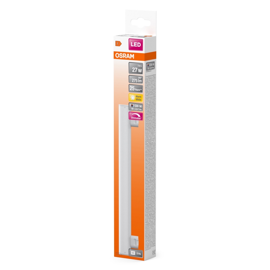 LED lysstofrør dæmpbar S14s/3W/230V 2700K 30 cm CRI 90 - Osram | Lampemania