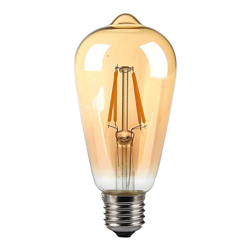 LED-pære FILAMENT AMBER ST64 E27/8W/230V 2200K | Lampemania