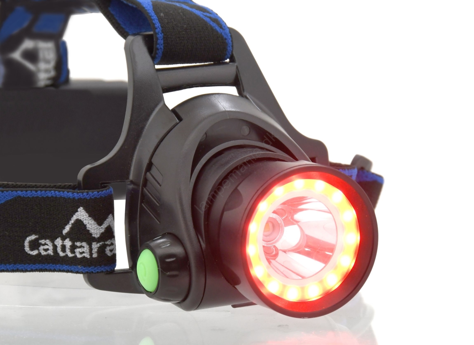 LED pandelampe med rødt lys genopladelig LED/10W/7,4V IP44 sort/blå ...