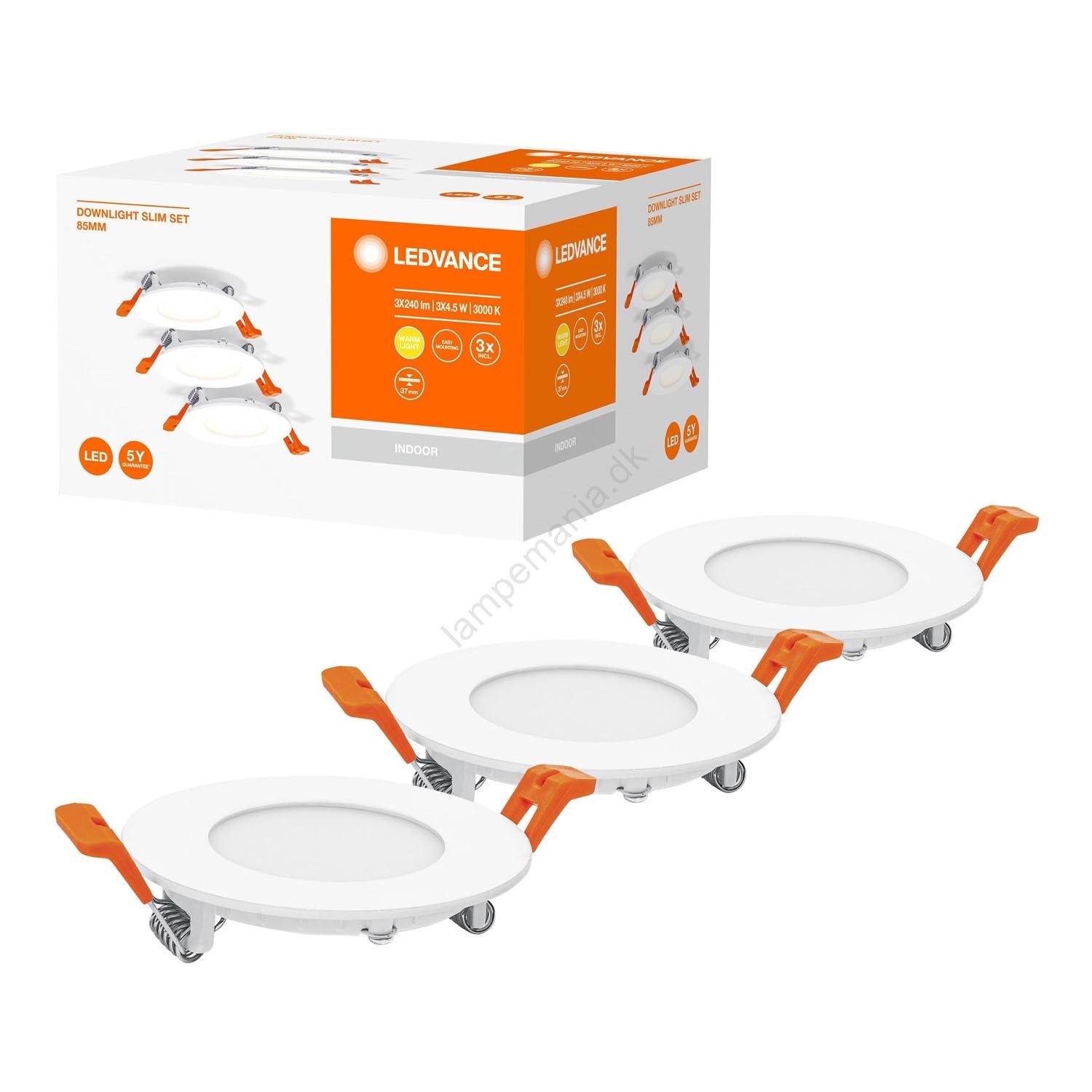 Ledvance - 3x LED indbygningslampe SLIM 1xLED/4,5W/230V | Lampemania