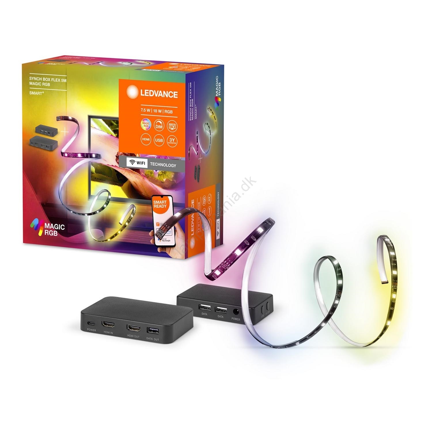 Ledvance - LED RGB Strip til tv dæmpbar SYNCH BOX FLEX 4,5m LED/18W ...