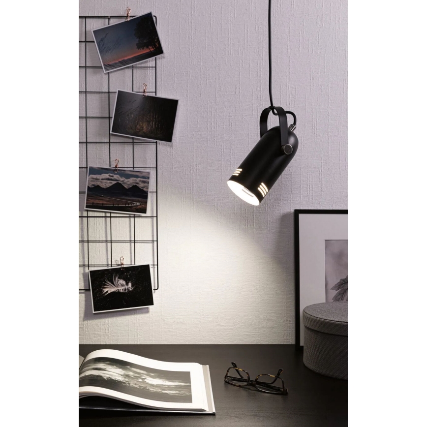 Paulmann 79766 - LED 1xE27/8W Pendel med kabelophæng LAVEA 230V sort ...