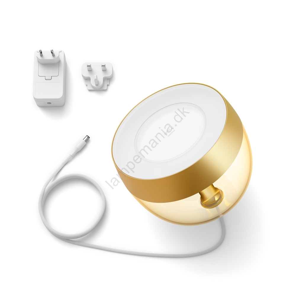 Philips Hue IRIS LED RGB bordlampe, dæmpbar, 8,2W, 230V, guld | Lampemania
