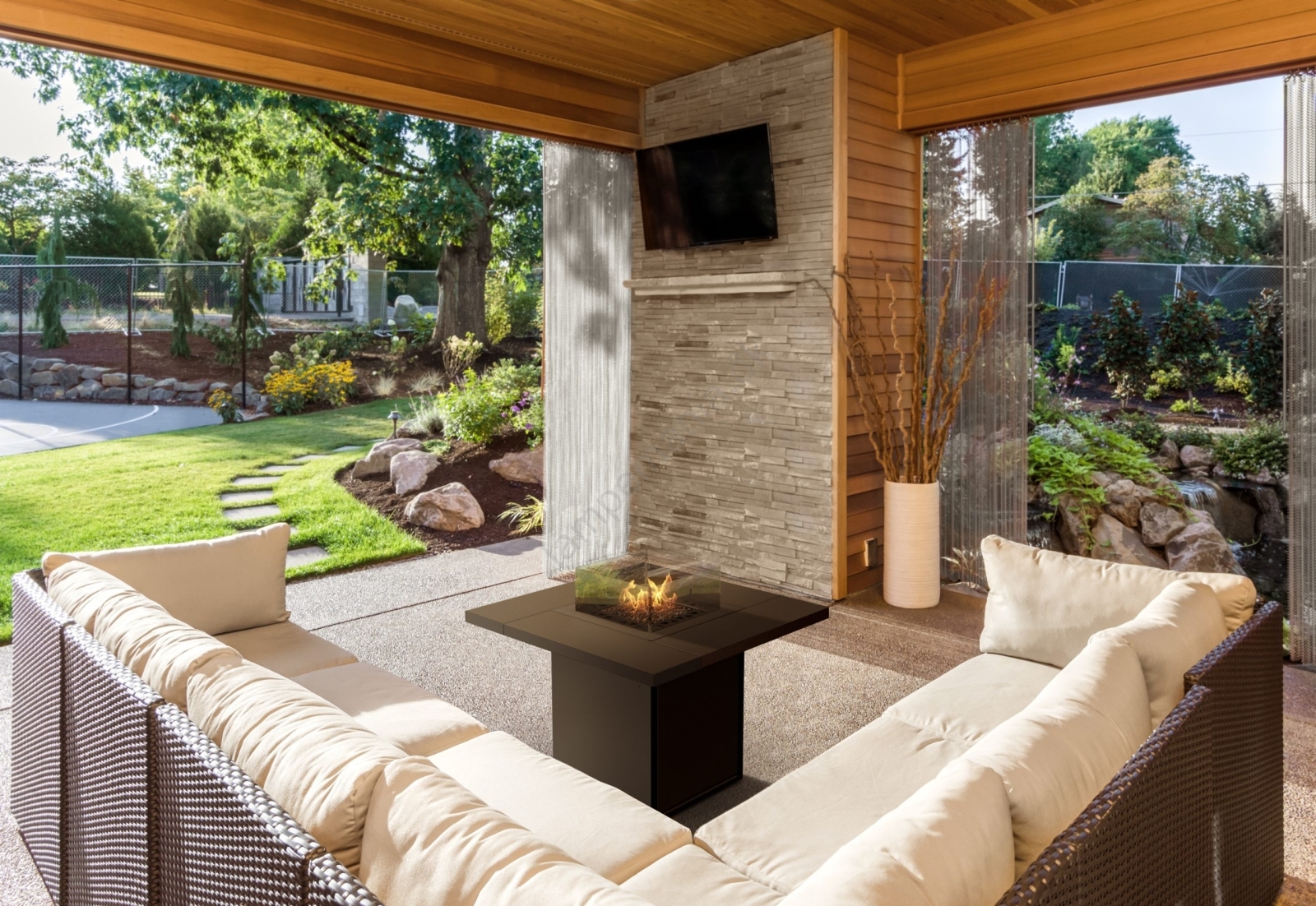 Planika Square Table GAS - Udendørs gas pejs 79,7x90 cm 10kW | Lampemania