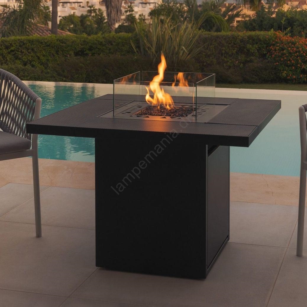 Planika Square Table GAS - Udendørs gas pejs 79,7x90 cm 10kW | Lampemania