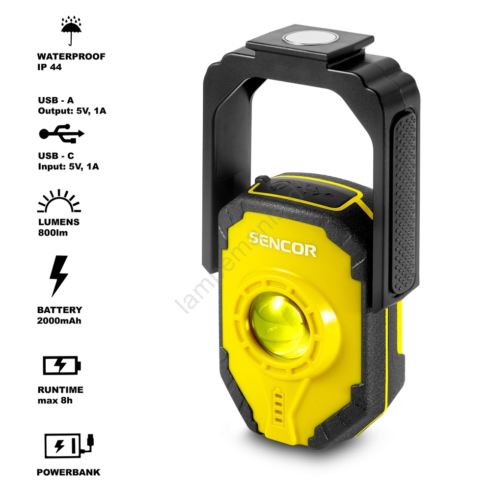 Sencor - LED lygte med powerbank LED/10W/2000 mAh IP44 | Lampemania