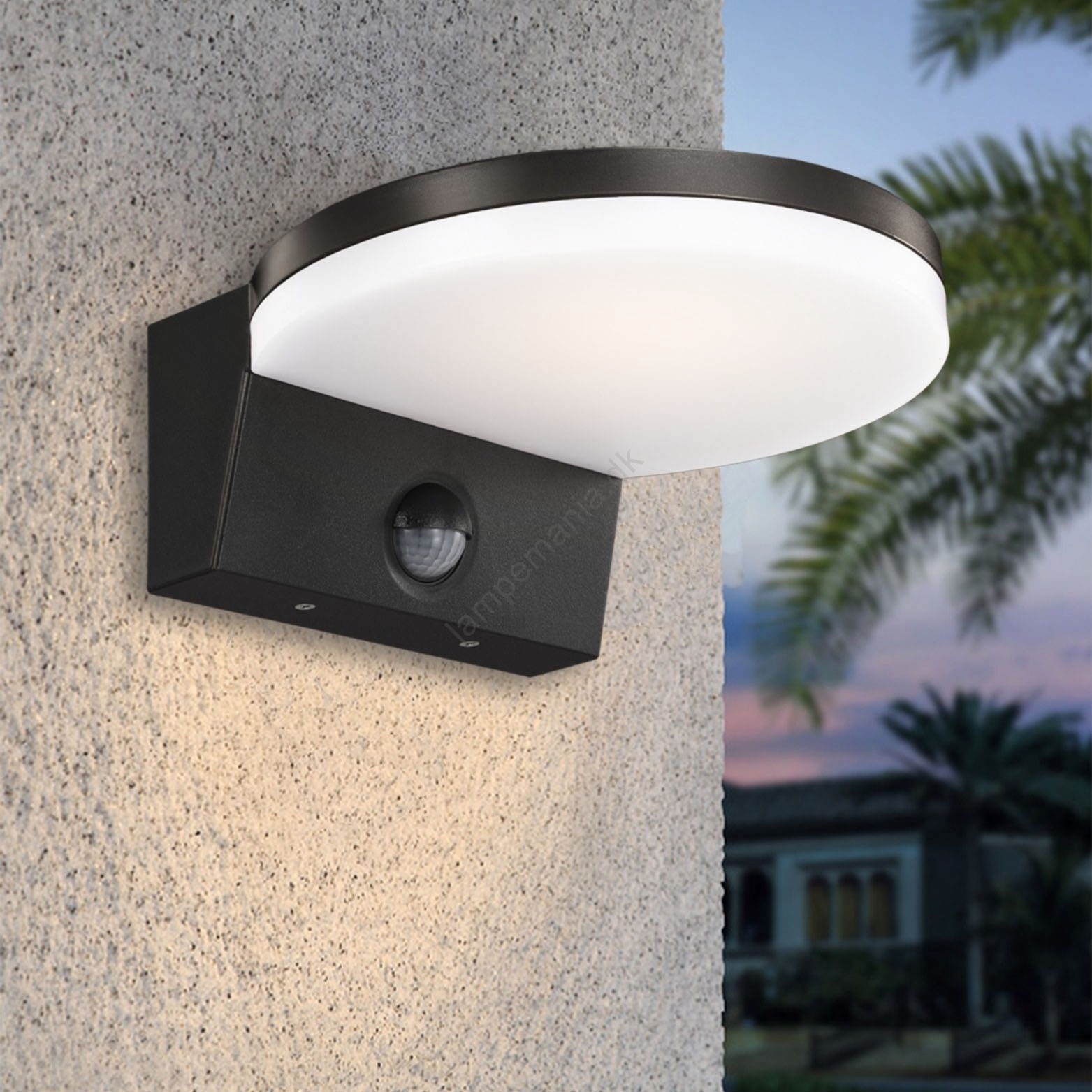 Top Belysning - LED Udendørs væglampe med sensor LED/15W/230V IP65 sort ...